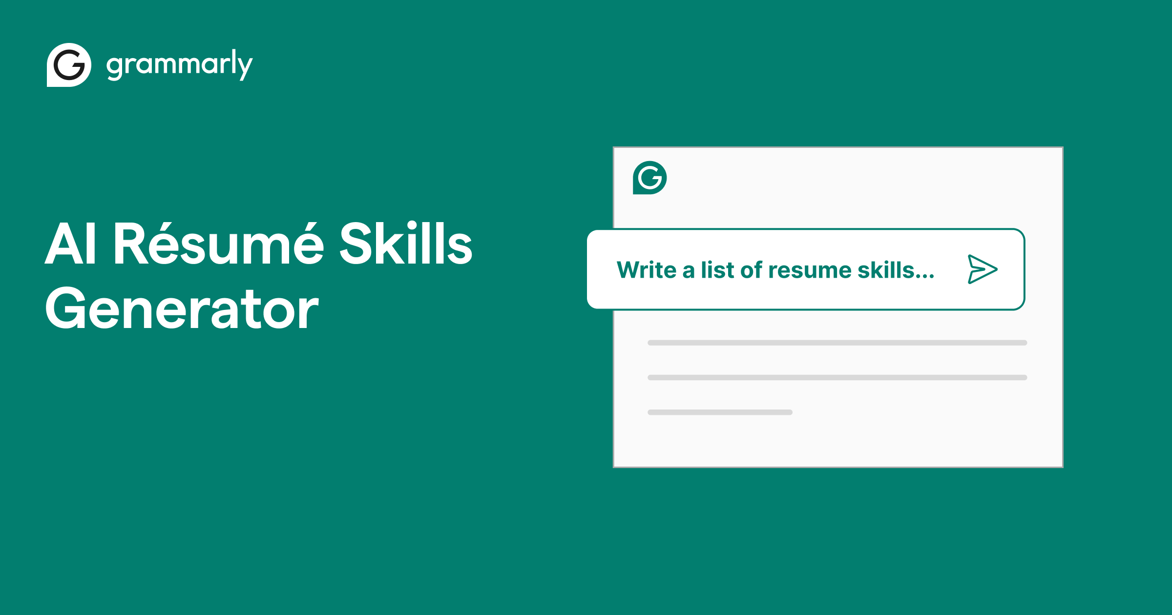 AI Resume Skills Generator | Grammarly
