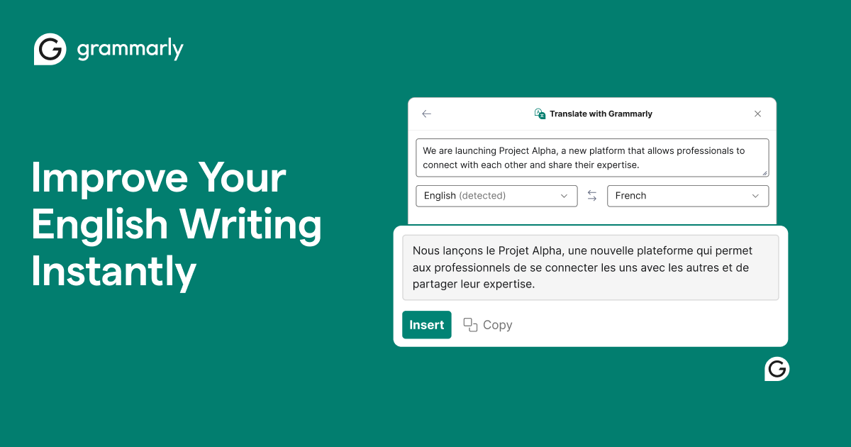 Writing in English Is Faster and Easier with Grammarly